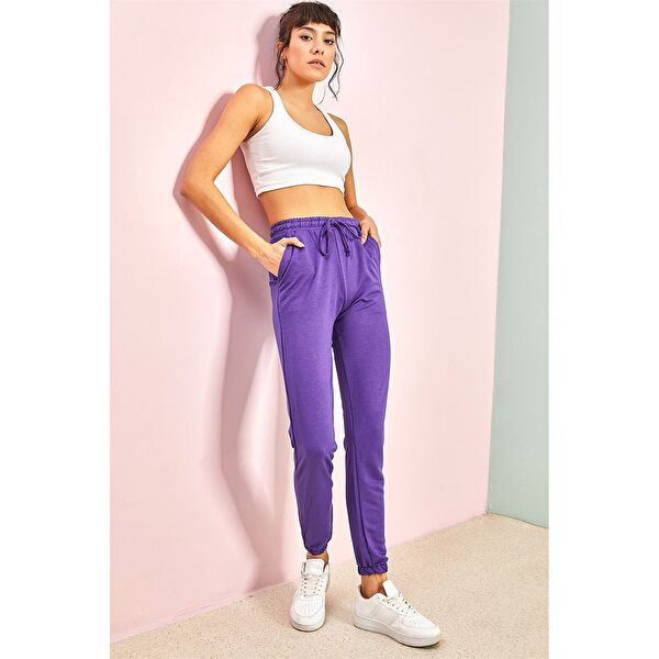 Shade Beli Lastikli Düz Kadın Jogger Eşofman Altı