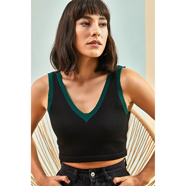 Shade V Yaka Düz Askılı Triko Kadın Bluz Shade V Yaka Düz Askılı Triko Kadın Bluz