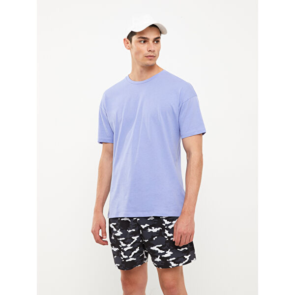 Diz Hizası Baskılı Deniz Şort