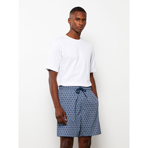 Diz Hizası Baskılı Deniz Şort