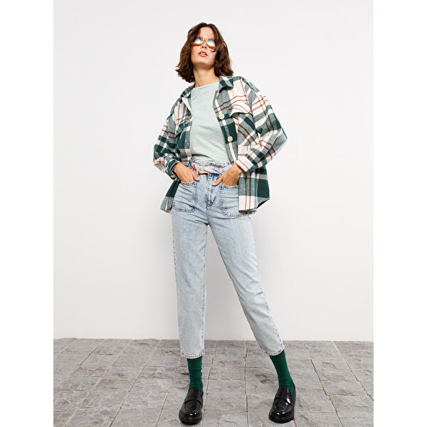 Yüksek Bel Slouchy Kadın Jean Pantolon