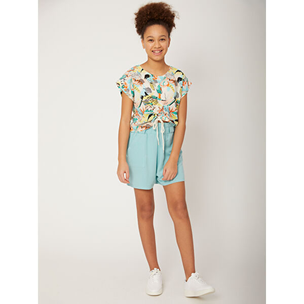 Little Star Beli Lastikli Basic Kız Çocuk Şort