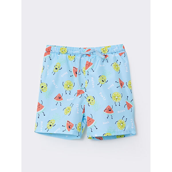 Beli Lastikli Baskılı Erkek Bebek Yüzme Şort