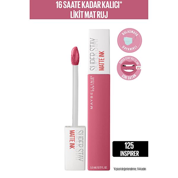 Maybelline New York Super Stay Matte Ink City Edition Likit Mat Ruj - 125 Inspirer Maybelline New York Super Stay Matte Ink City Edition Likit Mat Ruj - 125 Inspirer