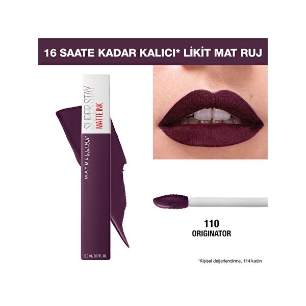 Maybelline New York Likit Mat Ruj - Superstay Matte Ink City Edition Lipstick 110 Originator Maybelline New York Likit Mat Ruj - Superstay Matte Ink City Edition Lipstick 110 Originator