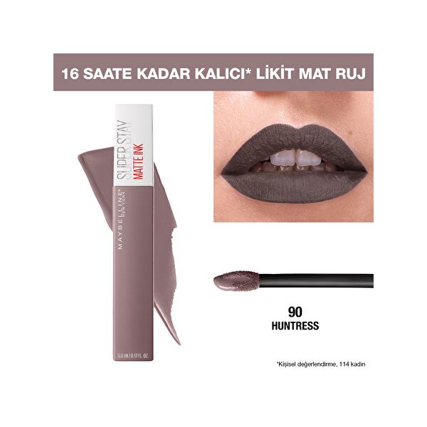Maybelline New York Likit Mat Ruj - Superstay Matte Ink Liquid Lipstick 90 Huntress Maybelline New York Likit Mat Ruj - Superstay Matte Ink Liquid Lipstick 90 Huntress