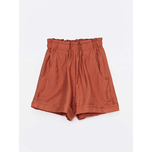 Beli Lastikli Basic Kız Çocuk Şort