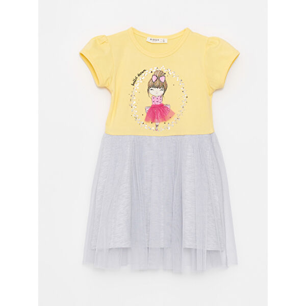 Breeze Bisiklet Yaka Kız Bebek Elbise