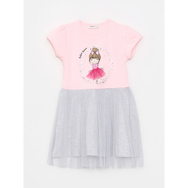 Breeze Bisiklet Yaka Kız Bebek Elbise