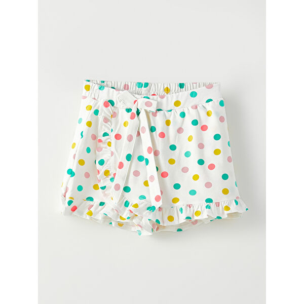 Breeze Beli Lastikli Puantiyeli Kız Çocuk Şort