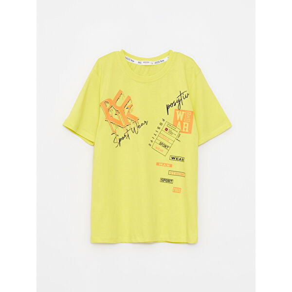 Breeze Bisiklet Yaka Baskılı Kısa Kollu Erkek Çocuk Tişört