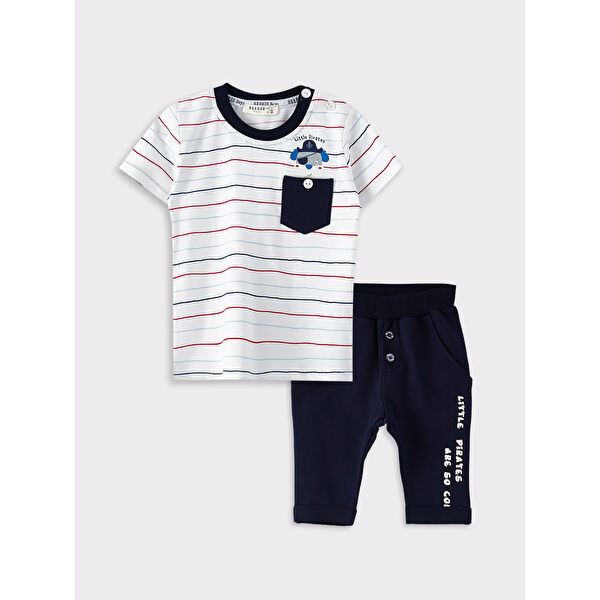 Breeze Bisiklet Yaka Baskılı Erkek Bebek 2'li Takım