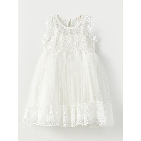 Breeze Bisiklet Yaka Kız Bebek Elbise