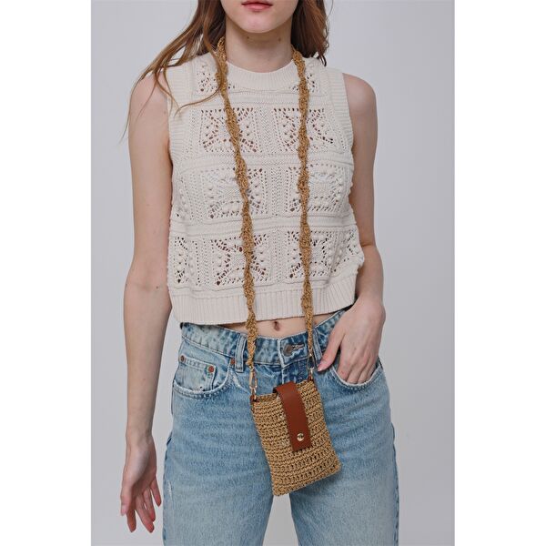 MADAMRA Örme Desenli Kadın Çapraz Çanta