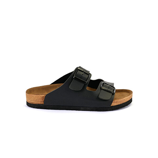 Çift Bantlı Toka Detaylı Erkek Terlik