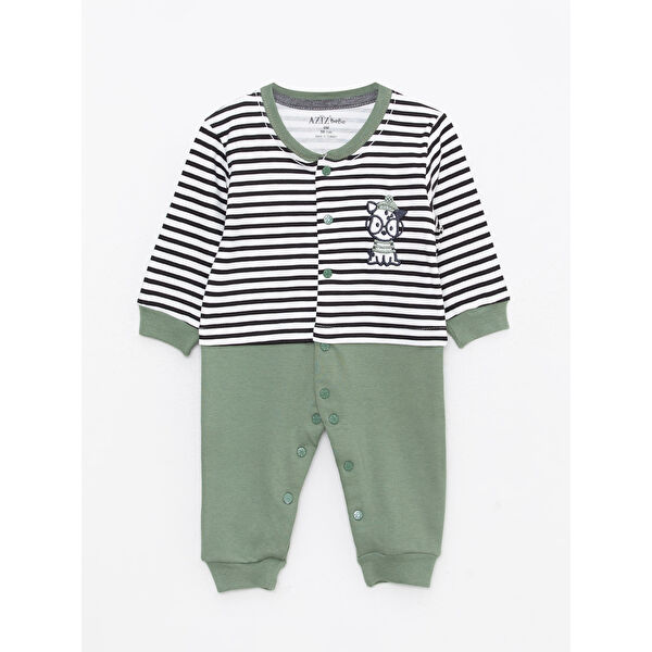 Bisiklet Yaka Uzun Kollu Çizgili Erkek Bebek Tulum Bisiklet Yaka Uzun Kollu Çizgili Erkek Bebek Tulum