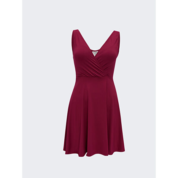 V Yaka Düz Kadın Tesettür Mayo