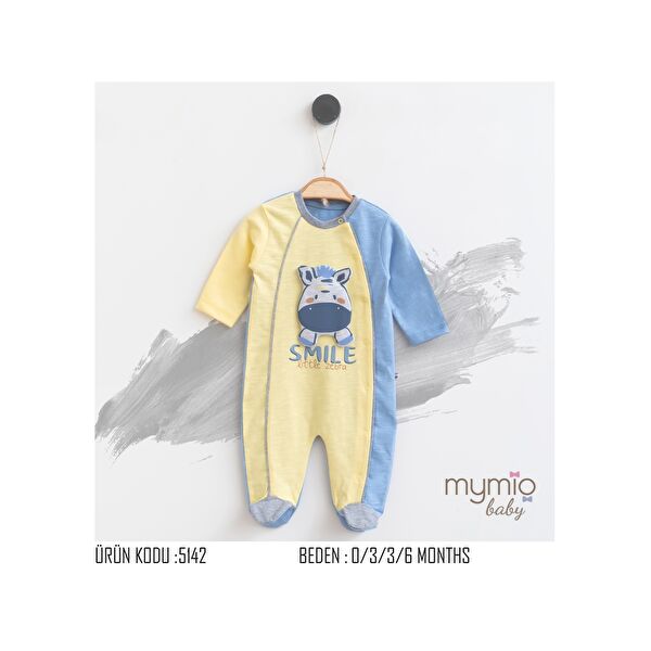 Bisiklet Yaka Uzun Kollu Erkek Bebek Tulum