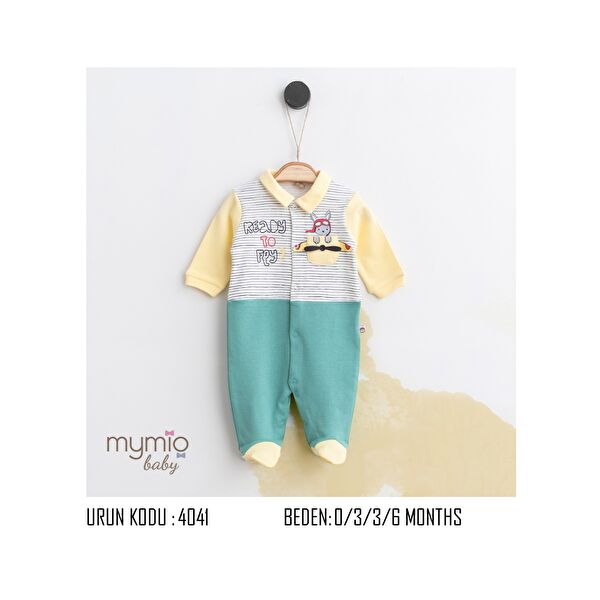 Polo Yaka Uzun Kollu Erkek Bebek Tulum