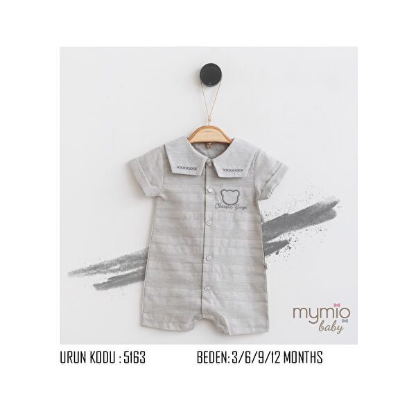 Polo Yaka Kısa Kollu Erkek Bebek Tulum