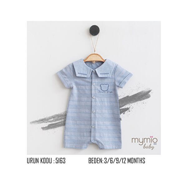 Polo Yaka Kısa Kollu Erkek Bebek Tulum