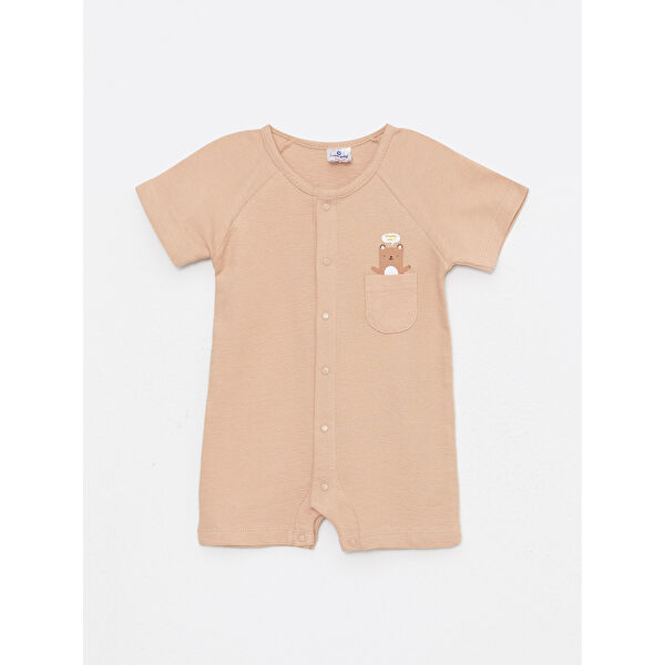 Bisiklet Yaka Kısa Kollu Erkek Bebek Tulum