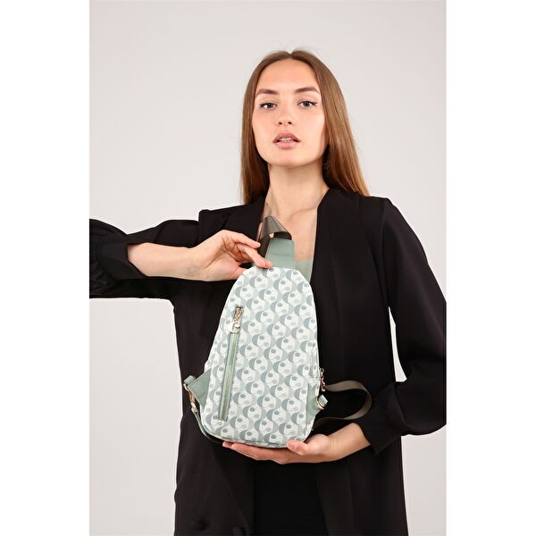 Baskılı Kadın Sırt Ve Göğüs Çantası