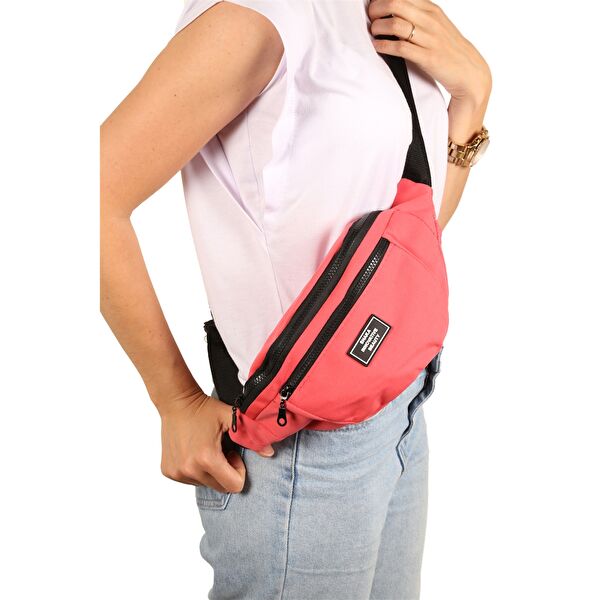 Etiket Baskılı Kadın Bel Çantası