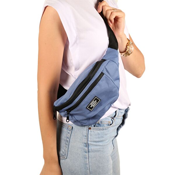 Etiket Baskılı Kadın Bel Çantası