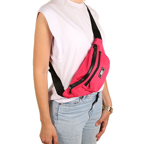 Etiket Baskılı Kadın Bel Çantası