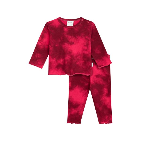 Bisiklet Yaka Uzun Kollu Organik Pamuklu Kız Bebek 2'li Takım