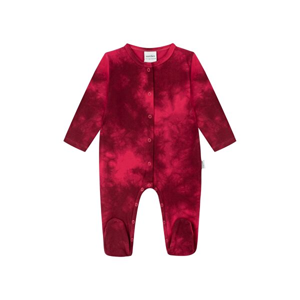 Bisiklet Yaka Uzun Kollu Organik Pamuklu Kız Bebek Tulum