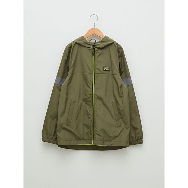 Kapüşonlu Reflektör Detaylı Erkek Çocuk İnce Mont Kapüşonlu Reflektör Detaylı Erkek Çocuk İnce Mont