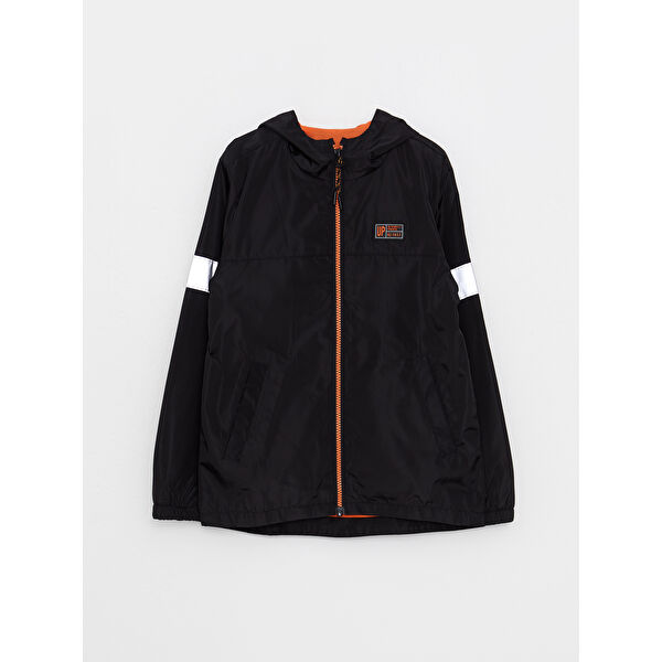 Kapüşonlu Reflektör Detaylı Erkek Çocuk İnce Mont Kapüşonlu Reflektör Detaylı Erkek Çocuk İnce Mont