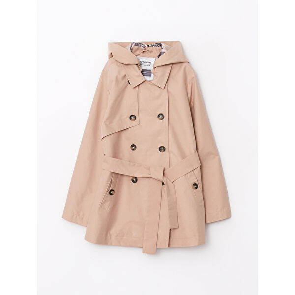 Kapüşonlu Basic Kız Çocuk Trençkot Kapüşonlu Basic Kız Çocuk Trençkot