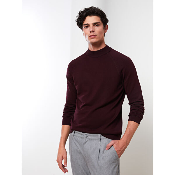 Yarım Balıkçı Yaka Uzun Kollu Erkek Triko Kazak