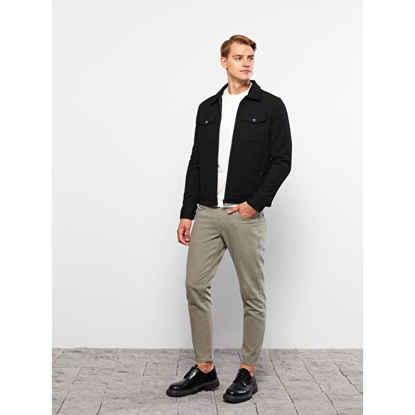 Slim Fit Gömlek Yaka Erkek Mont