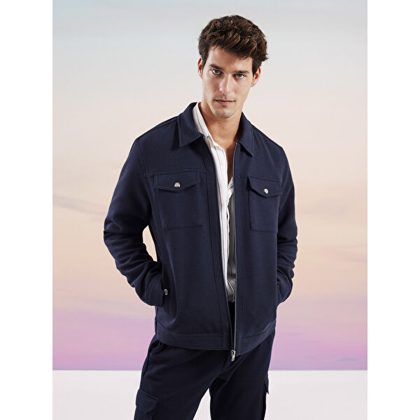 Slim Fit Gömlek Yaka Erkek Mont