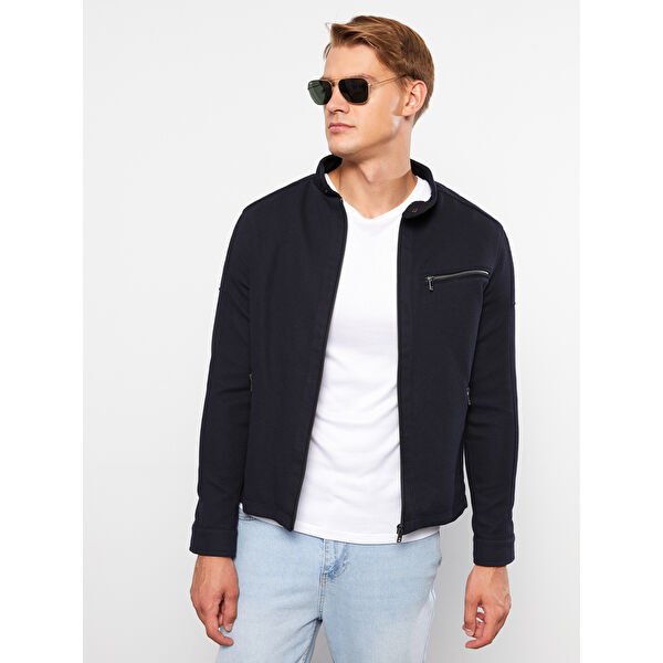 Slim Fit Biker Yaka Erkek Mont