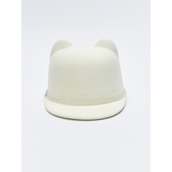 Biye Detaylı Kız Çocuk Kaşe Binici Şapkası Biye Detaylı Kız Çocuk Kaşe Binici Şapkası