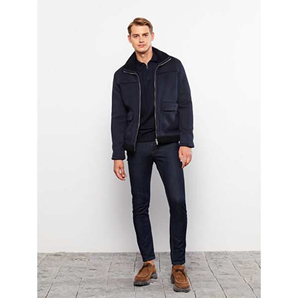 Standart Kalıp Dik Yaka Süet Erkek Mont Standart Kalıp Dik Yaka Süet Erkek Mont