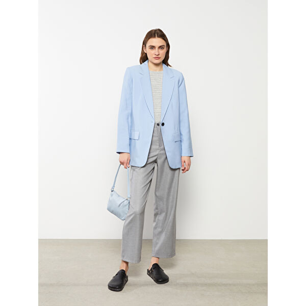 Bisiklet Yaka Kendinden Desenli Uzun Kollu Kadın Triko Kazak