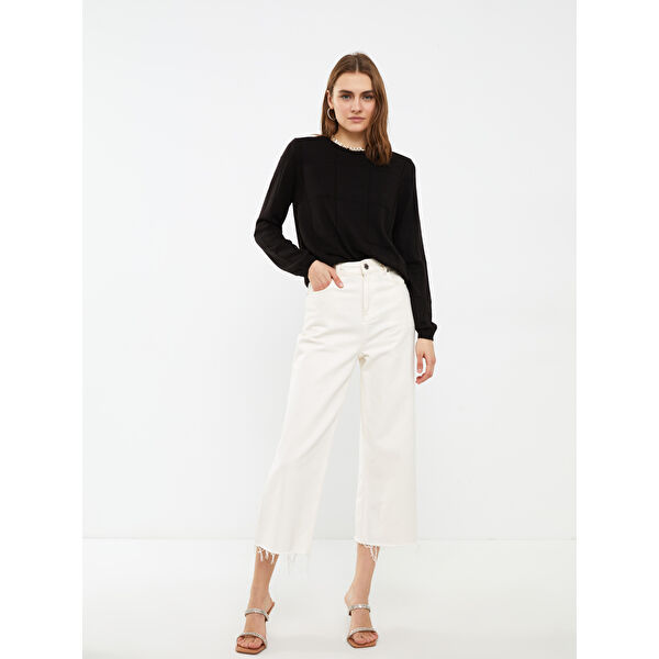 LCW BASIC Bisiklet Yaka Kendinden Desenli Uzun Kollu Kadın Triko Kazak LCW BASIC Bisiklet Yaka Kendinden Desenli Uzun Kollu Kadın Triko Kazak