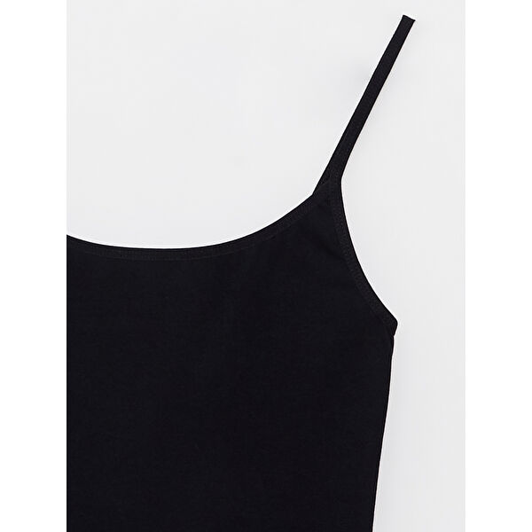 U Yaka Düz Askılı Kadın Çıtçıtlı Body