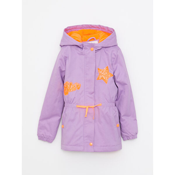 Kapüşonlu Baskılı Kız Çocuk Parka Kapüşonlu Baskılı Kız Çocuk Parka