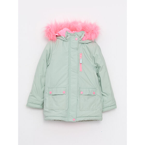 Kapüşonlu Basic Uzun Kollu Kız Çocuk Mont