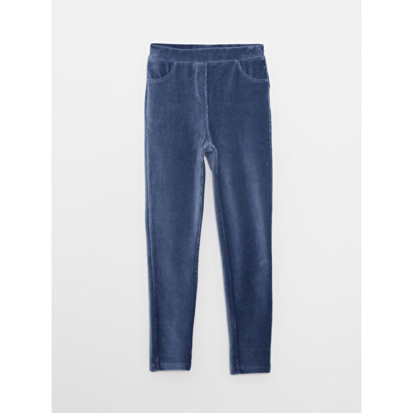 Beli Lastikli Basic Kadife Kız Çocuk Tayt