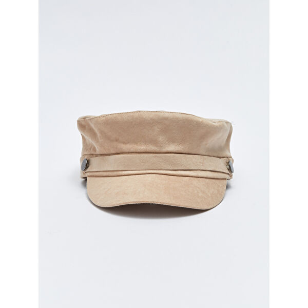 Süet Görünümlü Kadın Denizci Şapka Süet Görünümlü Kadın Denizci Şapka