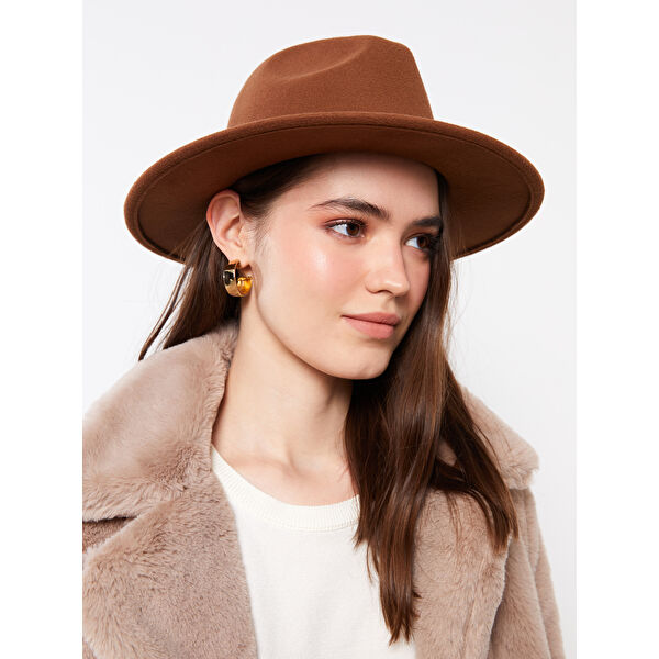 Şerit Detaylı Kadın Kaşe Fötr Şapka Şerit Detaylı Kadın Kaşe Fötr Şapka