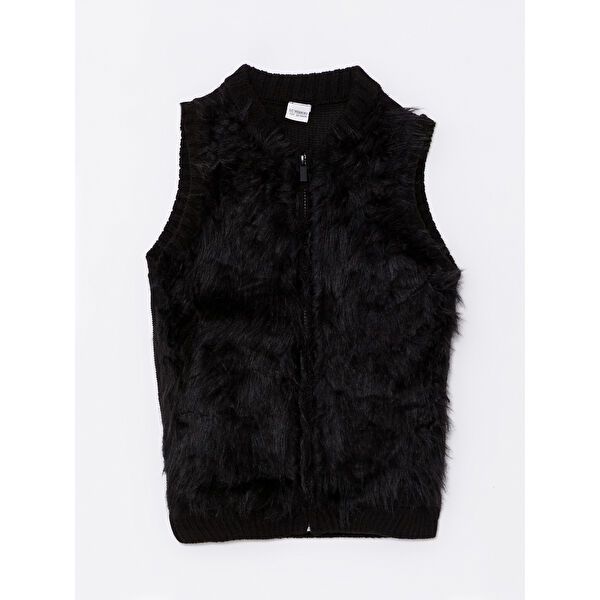 Bisiklet Yaka Basic Kız Çocuk Triko Yelek